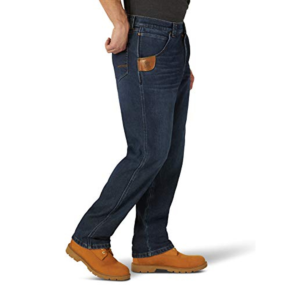 Riggs Workwear Men's Five Pocket Single Layer Insulated Jean, Dark Wash, 35W x 32L