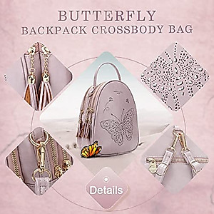 APHISON Small Backpack Purse for Women Teen Girls Cute Butterfly Mini Backpack Vegan Leather Crossbody Shoulder Bags L-PURPLE
