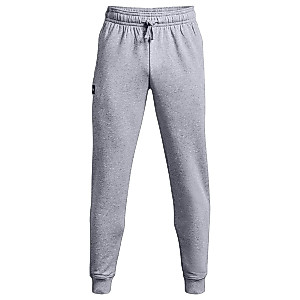 Under Armour Mens Rival Fleece Joggers , Mod Gray Light Heather (011)/Onyx White , XX-Large