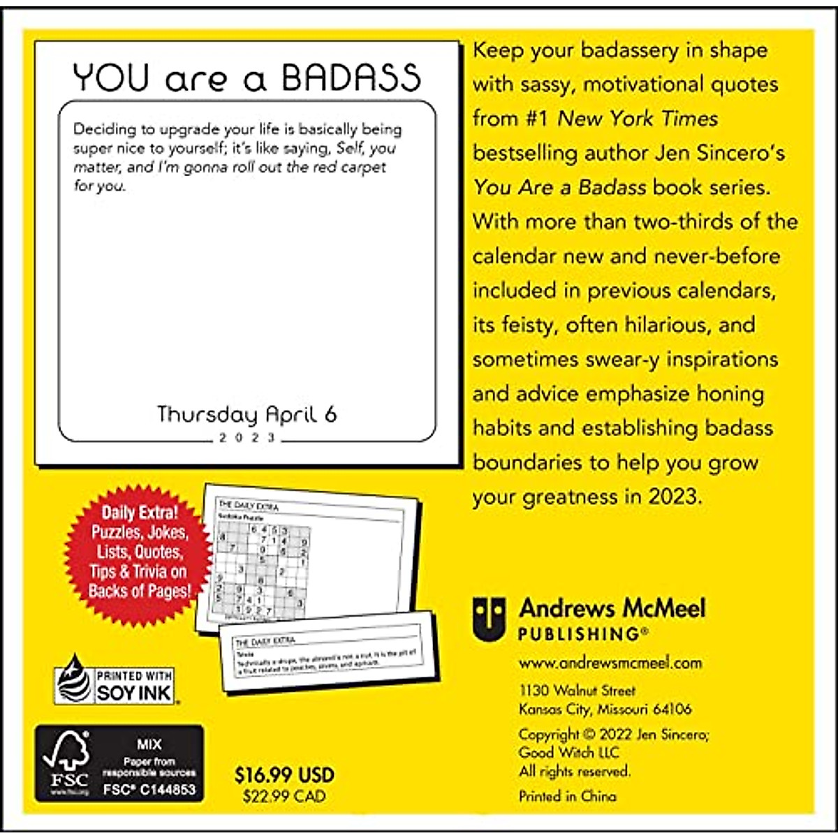 You Are a Badass 2023 Day-to-Day Calendar