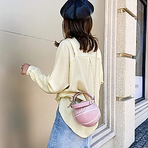 VALICLUD Crossbody Bag Round Basketball Shaped Handbag Novelty Purse Circle Shoulder Bag for Women