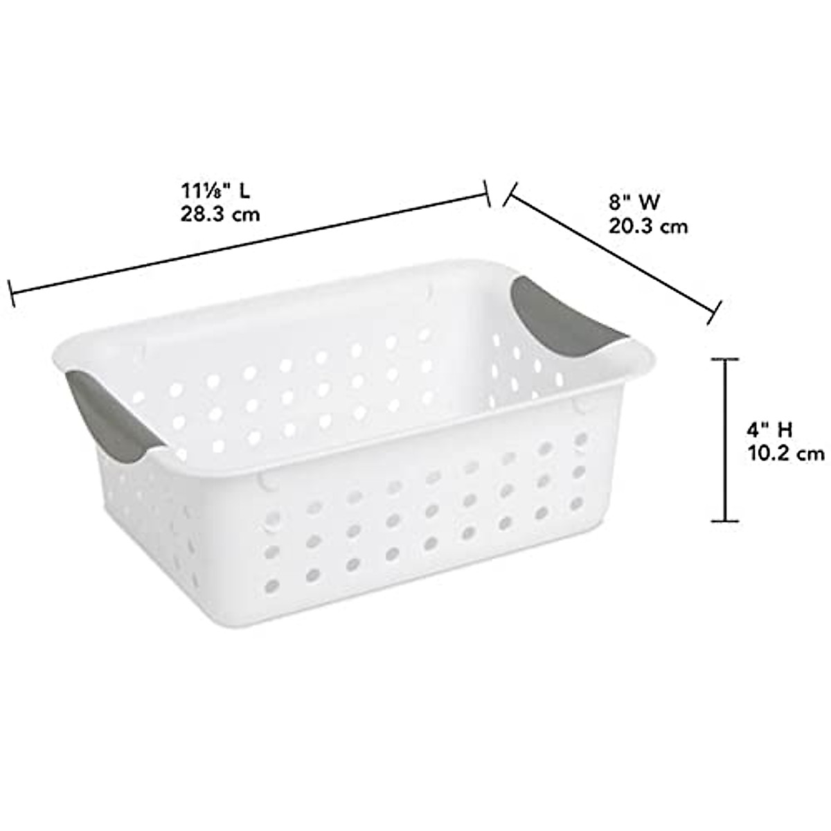 12) Sterilite 16228012 Small Ultra Plastic Storage Bin Organizer Baskets -White (non-0903)