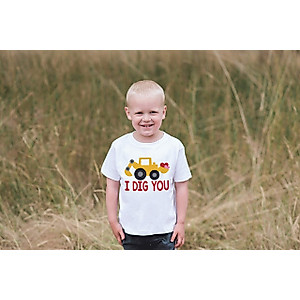 7 ate 9 Apparel Kid's I Dig You Construction Truck Valentine's Day T-shirt 3T White