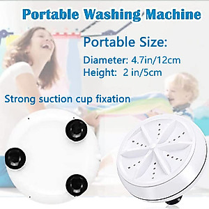 AOAUTO 24W Mini Portable Washing Machine Ultrasonic Turbo Washer for Travel Business Trip and College Room, 3 In 1 Portable Washing Machine with USB