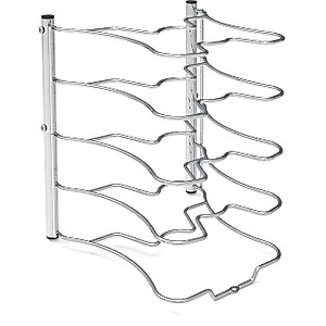 Simple Houseware Cabinet Pantry Pot and Pan Organizer Holder Rack, Chrome