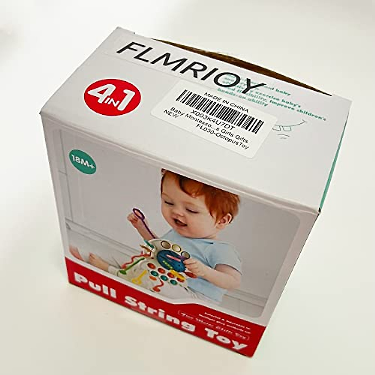 FLMRIOY Baby Montessori Sensory Toys, Octopus Pull String Activity Toys for Babies 18+ Months Toddler Early Interactive Learning Development Toy for Infant Newborn Boys Girls Gifts