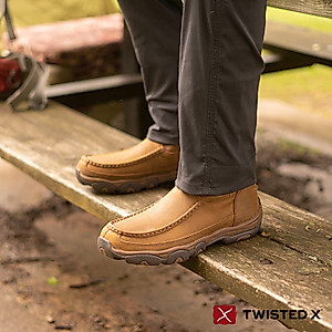 Twisted X Men’s Pull-On Hiking Boots - Handcrafted with Full-Grain Leather Vamp and 11” Shaft, Rubber Outsoles, ReinforcedPull-Holes, and EVA Midsoles, Distressed Saddle & Saddle, 9.5 (M)