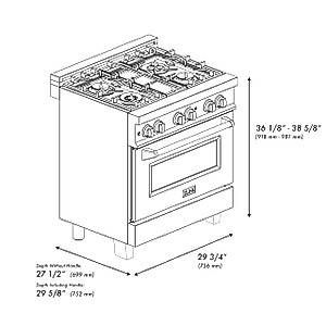 ZLINE Autograph 30" Legacy Dual Fuel Range w/ 4 Burners & White & Bronze Accents (RAZ-WM-30-CB)