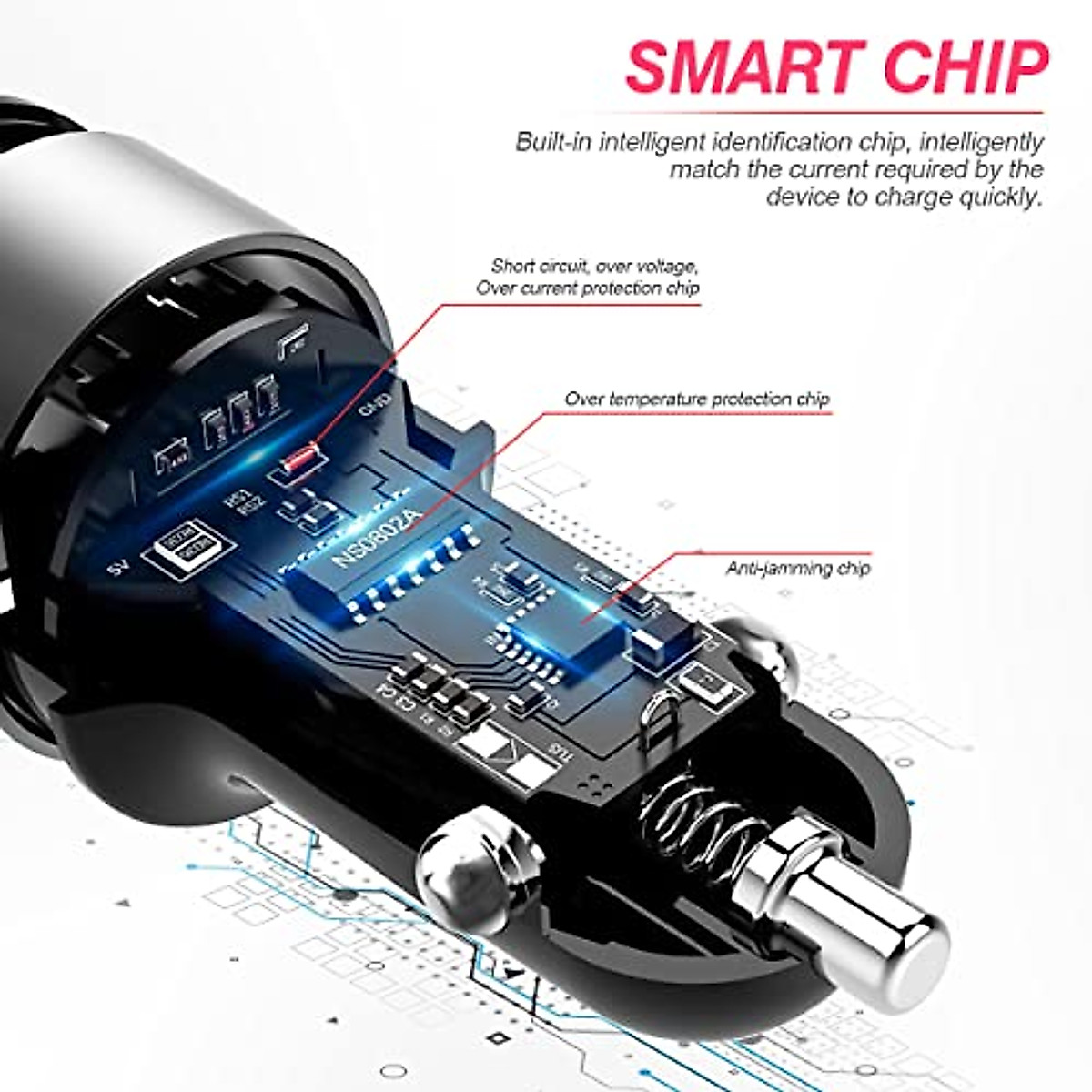 ANKUEE USB C Car Charger, 2 Pack PD 20W & QC 3.0 22.5W USB Car Fast Charger Plug, Mini Aluminum Alloy Cigarette Lighter Charging Adapter, Compatible with iPhone, Galaxy S22/21 Google Pixel 6