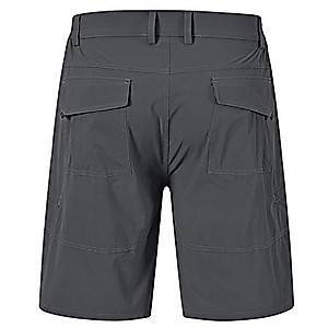 Rdruko Men's Quick Dry Hiking Cargo Shorts Lightweight Outdoor Fishing Travel Summer Shorts with 6 Zipper Pockets(Dark Grey, US 36)