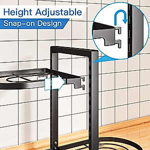 Pots and Pans Organizer for Cabinet, PXRACK 8 Tier Snap-on and Adjustable Pan Organizer Rack for Under Cabinet, Pot Organizer for Kitchen Organization & Storage, Rustproof Pot Lid Organizer (8 Tier)