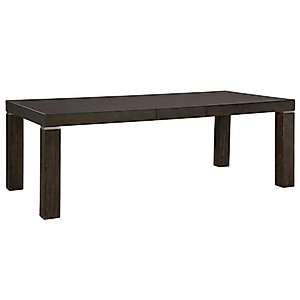 Signature Design by Ashley Hyndell Contemporary Dining Extension Table, Seats up to 8, Dark Brown