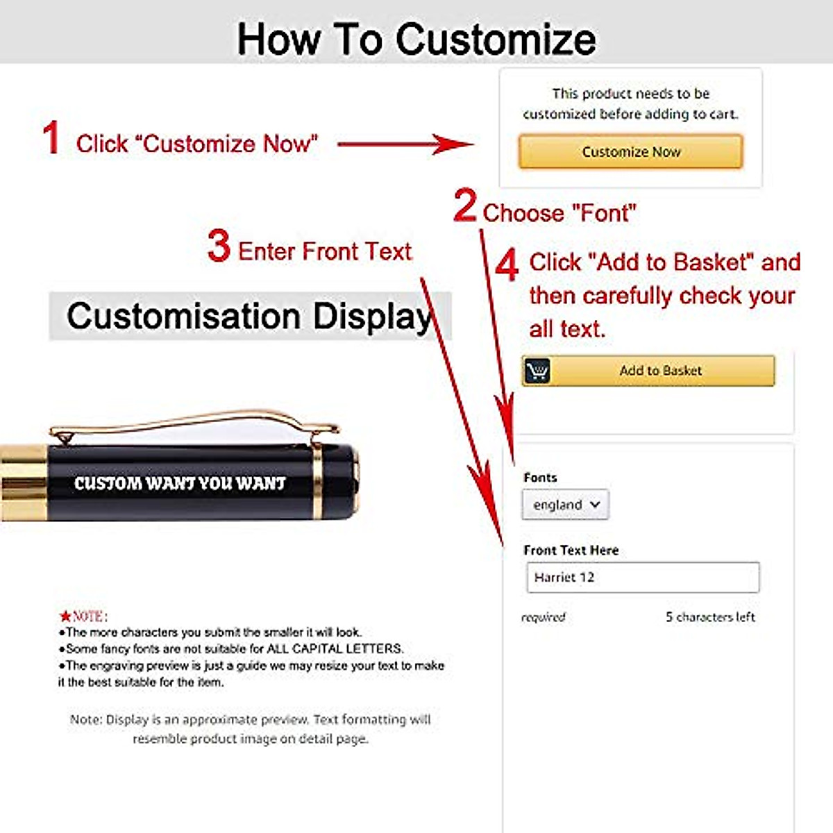 Ancolo Personalized Fountain Pen- Quality Pen Custom Engraved your own Name, Slogan,Logo,Company Team Name, Perfect for Writer, professor, Calligrapher, students-Metal Body Black ink Perfect for Bank