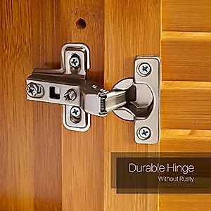 MoNiBloom 7 Tier Bookcase with Shutter Doors Bamboo Free Standing Display Shelf Organizer Stand for Home Office Living Room, Brown