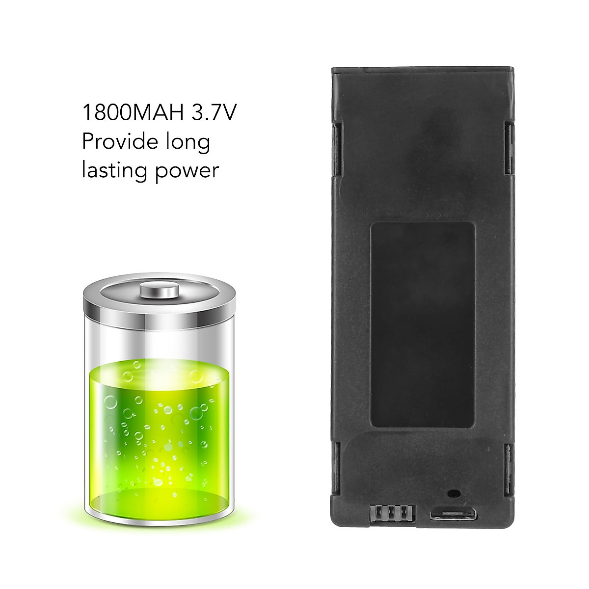 3Pcs 3.7V 1800mAh Drone Lipo Replacement Battery Compatible with E88 E88Pro E100 E99 K3 K6 E89 P1 P4 P5 P8 P10 RC UAV Drone, RC Quadcopter Drone Lithium Battery with 1 Tow 3 Cable