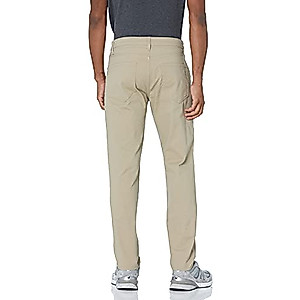 Amazon Essentials Men's Slim-Fit Pants, 5-Pocket Stretch Twill Design, Khaki Brown, 36W x 34L