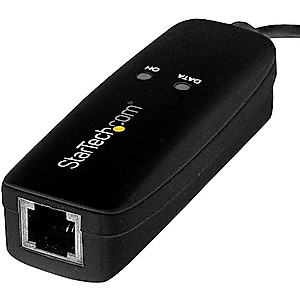StarTech.com USB 2.0 Fax Modem - 56K External Hardware Dial Up V.92 Modem/ Dongle/Adapter - Computer/Laptop Fax Modem - USB to Telephone Jack - USB Data Modem - Network Fax/CMR/POS (USB56KEMH2),Black