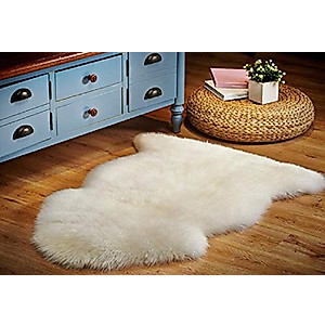 OKAYDA Genuine New Zealand Sheepskin Area Rug Soft Lambskin Decorative Rug for Bedroom Sofa Floor One Pelt