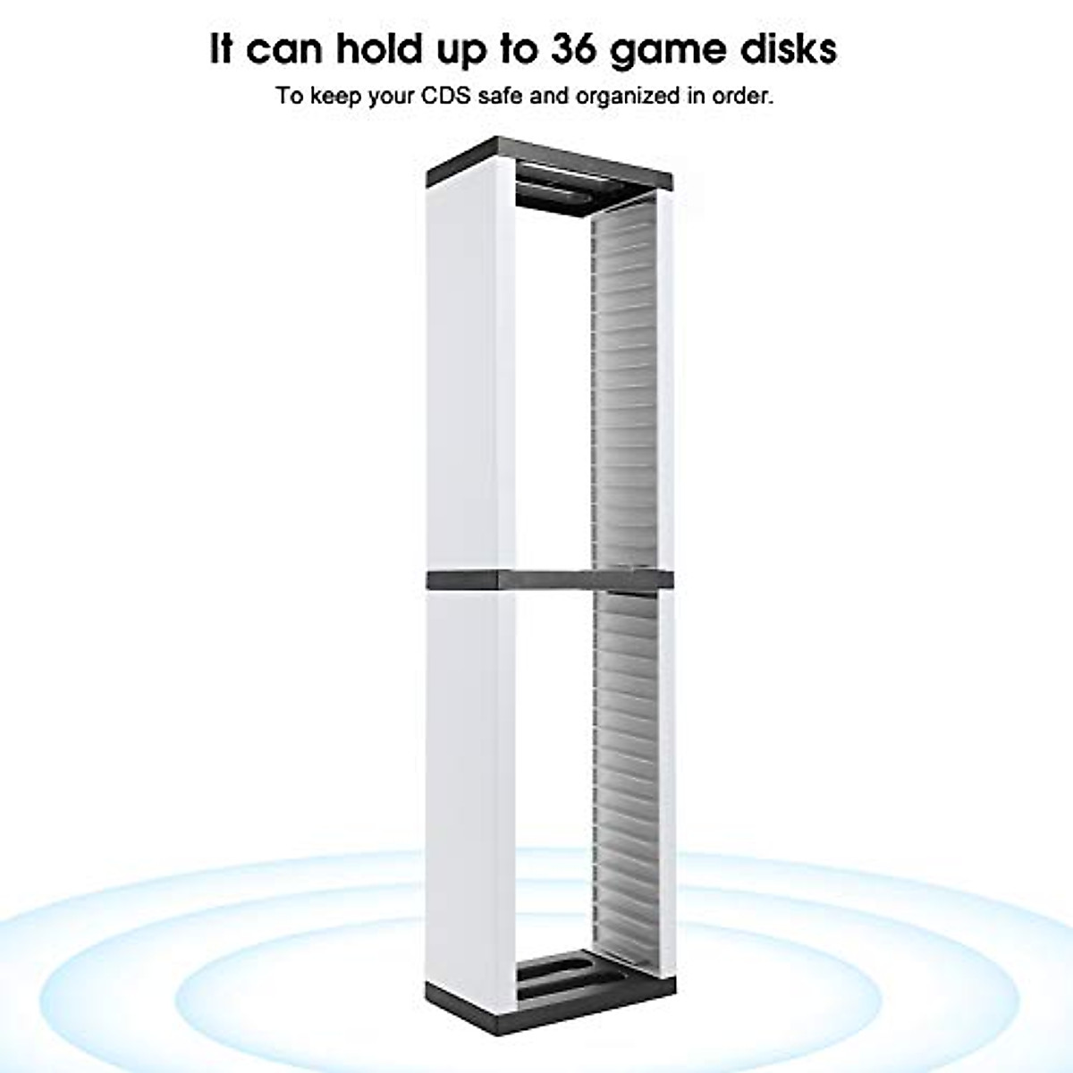 Auliuakz Disk Storage Rack -36 Games CD Disk Storage Rack Shelf Storage Tower Protective Stand for PS5 Switch