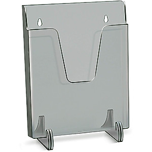 Acrimet Pocket File Holder Vertical Design Brochure Display (for Wall Mount or Countertop Use) (Removable Supports Included) (Letter Size) (Smoke Color)