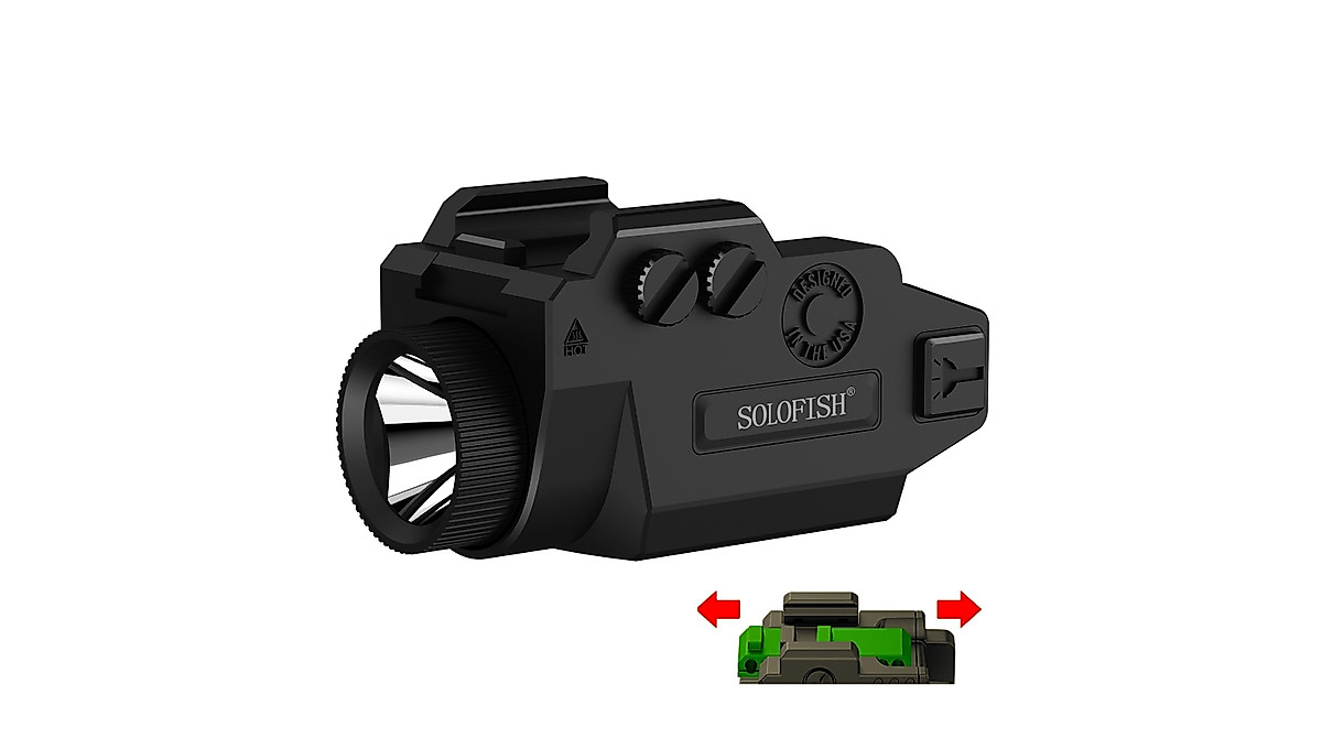 Solofish 650 Lumens Pistol Light with Strobe & Memory, Slidable ...