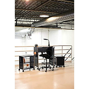 Safco Products Vue Heavy Duty Stool 3394BL; Rated for 24/7 Use; Holdsup To 350 lbs 4 Smooth Rolling Durable Wheels