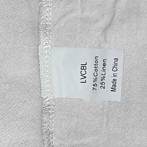 LVCBL Men's Linen Shorts Drawstring Waistband Lounge Shorts White XL