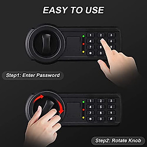 Tenamic Safe Box 0.8 Cuft Fireproof Waterproof Home Safe, Keypad Small Lock Box Cabinet Safes, Solid Alloy Steel Office Hotel Home Mini Safe, Black