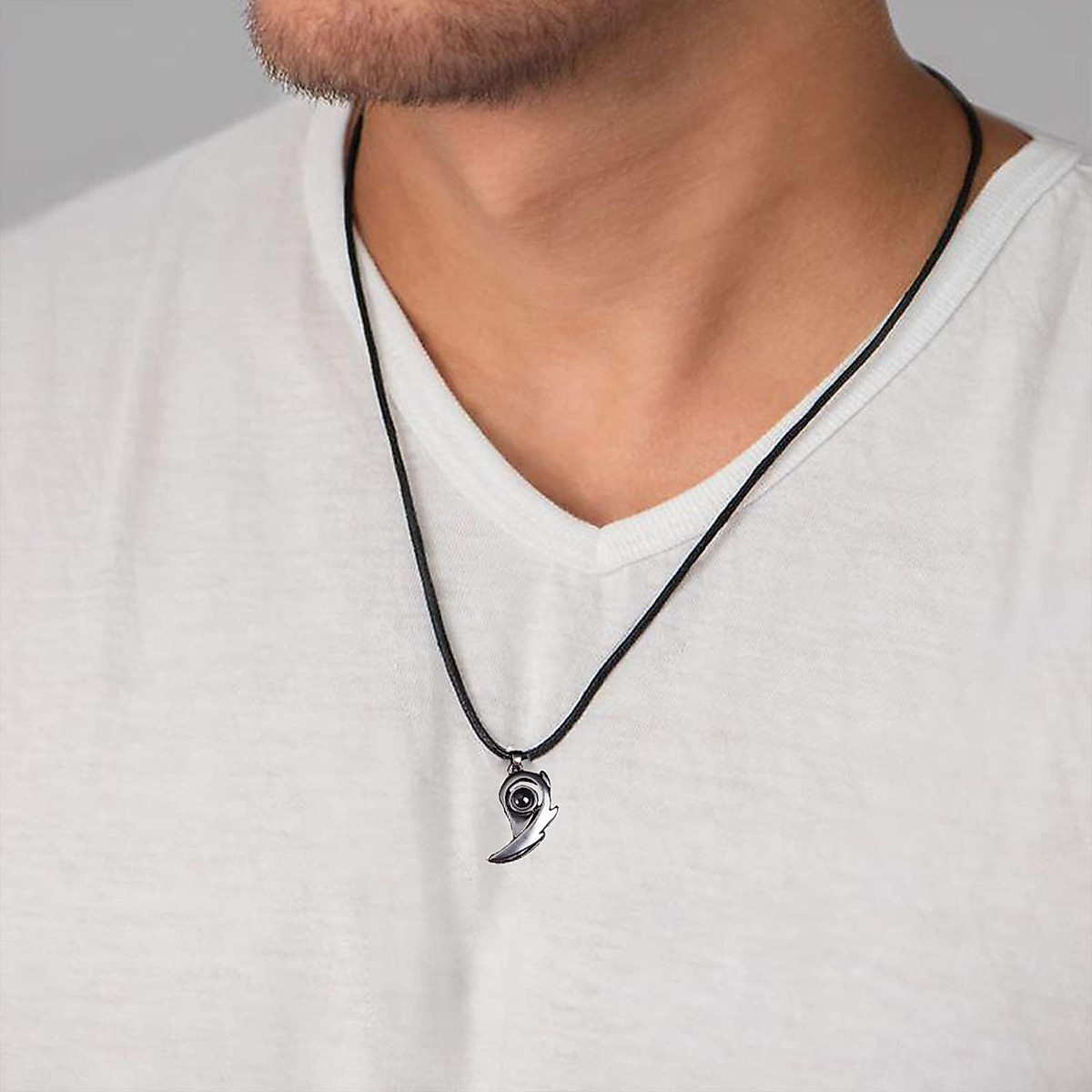 YANCHUN Couple Necklace Bracelets Matching Jewelry Set for Women Men Couple Gifts for Boyfriend and Girlfriend I Love You Necklace 100 Languages