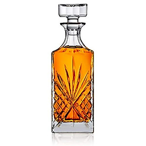 James Scott Crystal Decanter for Whiskey, Liquor and Bourbon - 25 Oz. | Irish Cut design | Gift Box