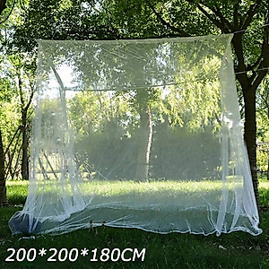 Camp Mosquito Net, Ultra Large Mosquito Net Camping Tent for Camping, Finest Holes Mesh 20, Square Netting Curtain for Bunk Bed, Camping, Bedding, Patio, Easy Installation, Storage Bag 200*200*180cm