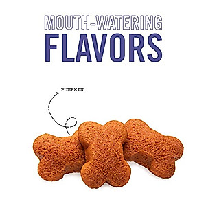 Three Dog Bakery Grain Free Wafers Baked Dog Treats, Pumpkin, 13 oz