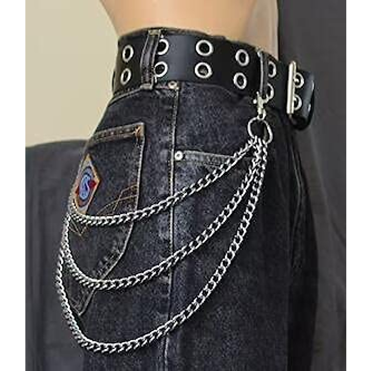 Zehope Layered Pant Chains Goth Chains Trousers Wallet Chain Jewelry for Men and Women(Silver)