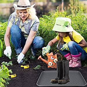 Boot Tray - Set of 2 Gray Waterproof Plastic Shoe Tray for Indoor and Outdoor, Multi-Purpose Tray for Boots, Shoes, Pets, Garden 24" x 15.8" x 1.2" (Cool Gray)