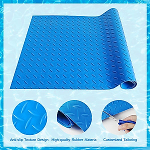 Large Swimming Pool Ladder Mat, 17"x38" Protective Non-Slip Pool Step Pad with Texture，Protective Ladder Pad for Above Ground Swimming Pools Liner and Stairs (Blue)