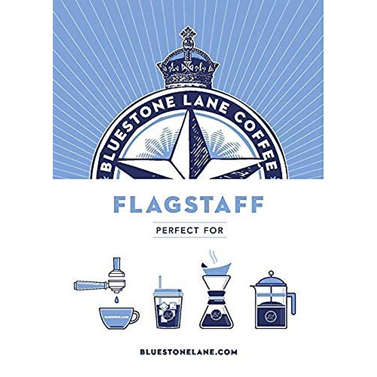 Bluestone Lane Coffee Beans, Flagstaff Signature, Medium Roast, Whole Bean, 12 Ounce Bag