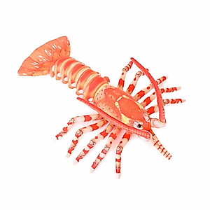 GracesDawn Plush Lobster Stuffed Animals, Australian Lobster Doll, Pillow, Plush Toys, Healing Animal Image That Fills People with Courage and Appetite (23.6 inches Long red)