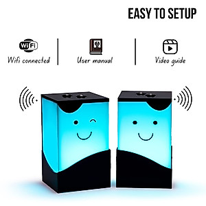 Telepathy Toddlers – Cute Long Distance Lamps for Christmas- Wi-fi enabled LED Touch Lamp, Distance Lights with Zero Subscription, Lifetime Free Connection | Friendship Day & New Year Gifts (Set of 2)