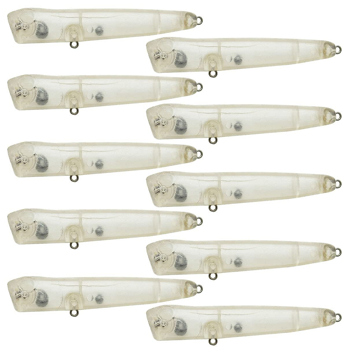 10PCS Unpainted Lure Blanks 10.56g 8.8cm Crankbait Simulation Blank Body Clear Hard Baits Trout Salmon Minnow Lure Popper Lures Topwater Freshwater 65