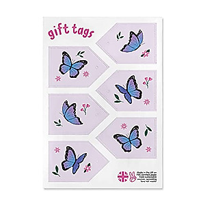 Central 23-6 Wrapping Paper Sheets - Purple Butterflies - GiftWrap for Girls Women - Birthday Gift Wrap - Recyclable - Made in the UK