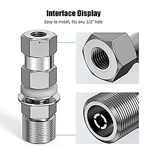 Heavy Duty CB Antenna Stud Mount Adapter Copper Nickel Plated with SO-239 Connector for Mounting 3/8 x 24 Threads CB HAM Radio Antennas