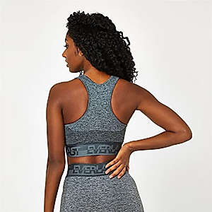 Everlast Womens Seamless Panelled Sports Bra Sweat Wicking New Charcoal M