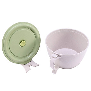 KVSERT Noodle Bowls with Lid-40 Wheat Straw Soup Mug with Phone Holder-&Dishwasher Safe,Leak Proof,for Soup,Noodle,Ramen