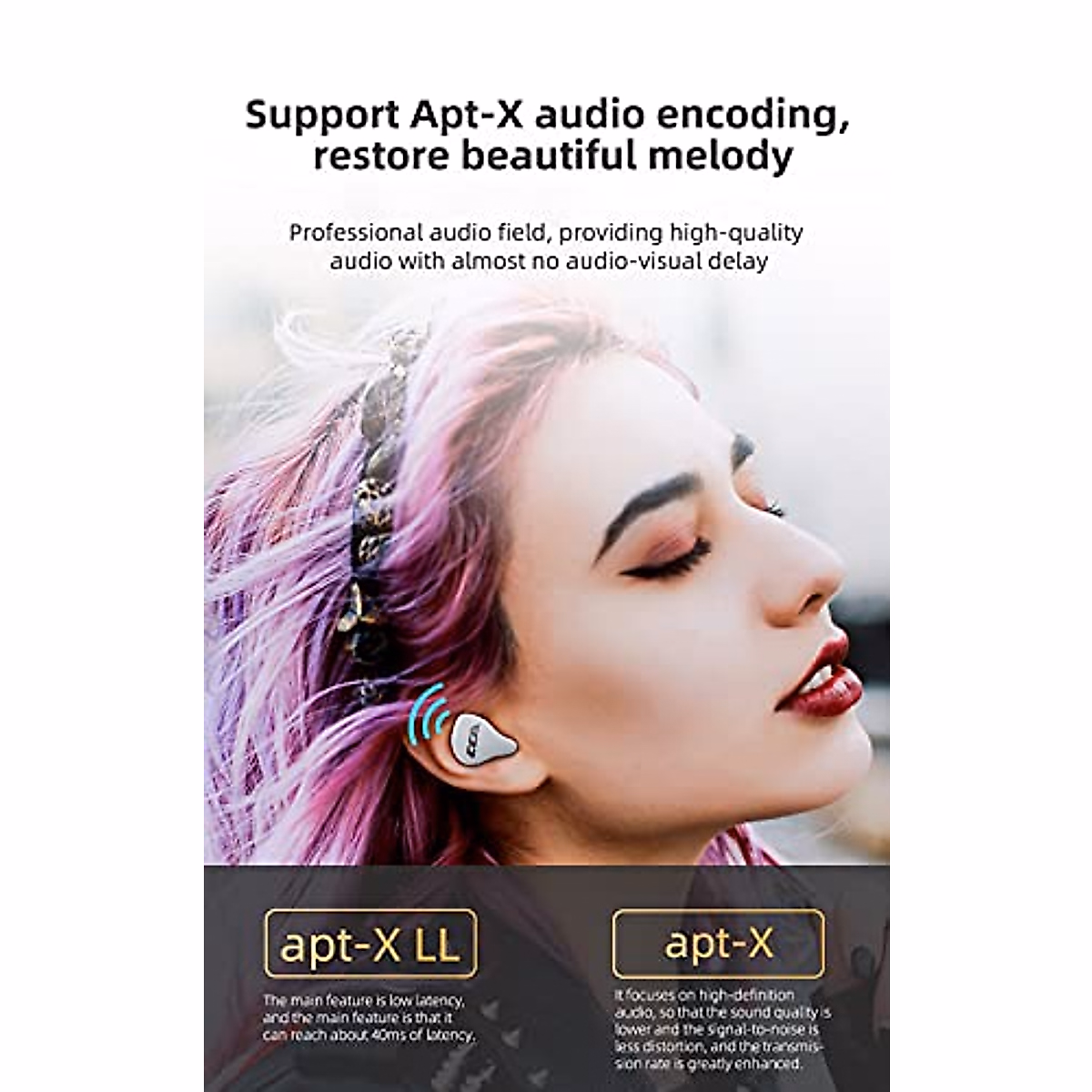 erjigo TWS Wireless Earbuds, CCA CC4 Bluetooth 5.2 Headphones 20 Hours Playtime Earphones with Charging Case, in Ear Headset Noise Cancelling Microphone, for Sports/Working (White)