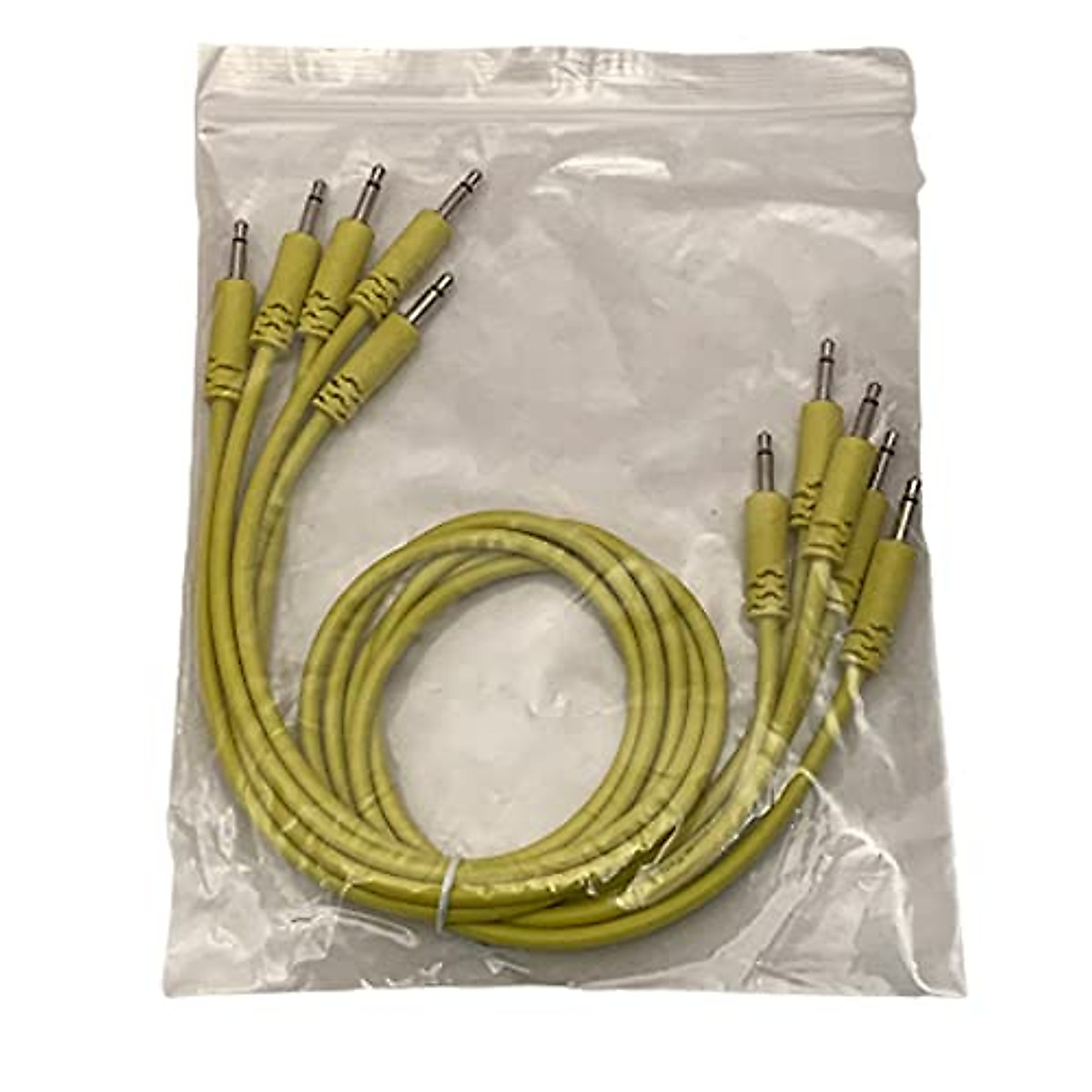 Luigis Modular Supply Spaghetti Eurorack Patch Cables - Package of 5 Yellow Cables, 18 (45 cm)