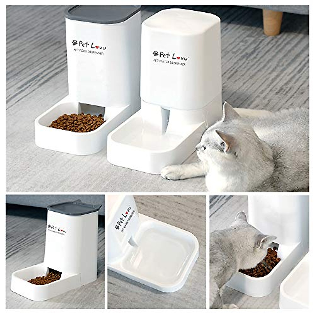 Pet Lavu Pet Food Feeder and Water Dispenser for Dogs and Cats,Automatic Gravity Dog Food and Water Dispenser,Auto Feeder Self Feeding for Dog Cat Pets Puppy