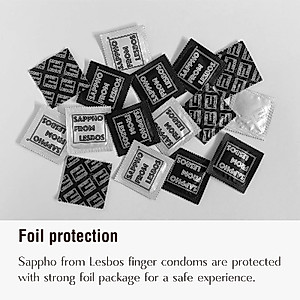 Sappho from lesbos Natural Force Fingersex Condoms with Increased Hydrating Hyaluronic Acid Lubricant, Thin Lubricated Latex Finger Cots for STI Protection, Natural Fragrance - 6 Count…