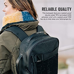 OLIFE Drytrip 17 inch Laptop Backpack, 20L Travel Commuter Backpack with MOLLE Loop Fields, Water-resistant Polyester Shell for Business Office