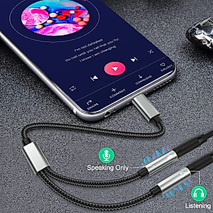 Alitutumao USB C to 3.5mm Audio Headphone Splitter, Dual 3.5mm Aux Headphone Jack Adapter Compatible with Samsung S23 S22 S21, Google Pixel 2/3/4 XL