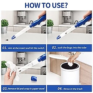 Vacuum Bug Catcher, Spider and Insect Traps Catcher with USB Rechargeable Bug Pest Control,Insects and Handheld Bug Catcher with LED Flashlight for Stink Bug,Beetle,Pest Suction Trap